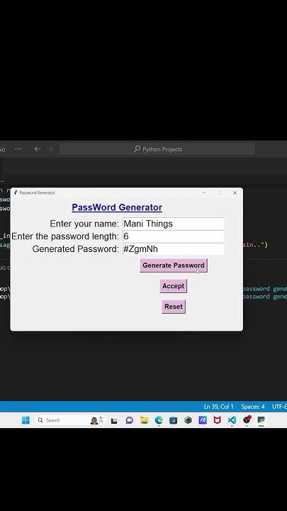 Creating Password Generator App Using Python Tkinter Manithings