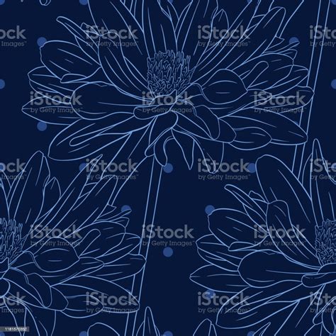 꽃 무음 패턴 꽃에 식물 꽃 잉크 스케치와 가지 달리아 명함 배너 포스터 포장 직물 노트북 초대를 위한 패션 꽃 무늬 그리기에