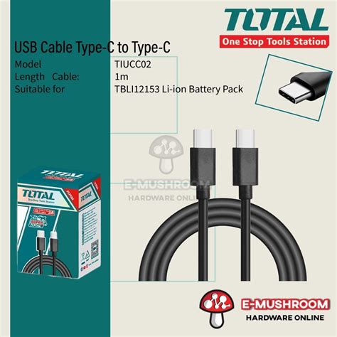Total Usb Cable Type C To Type C Tiucc Shopee Malaysia