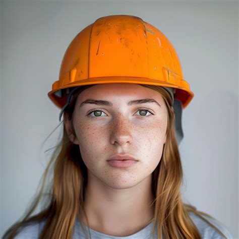 Premium Photo Young Female Engineer With Helmet At Construction Site