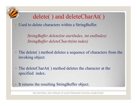 String Handlingstring Buffer Class Ppt