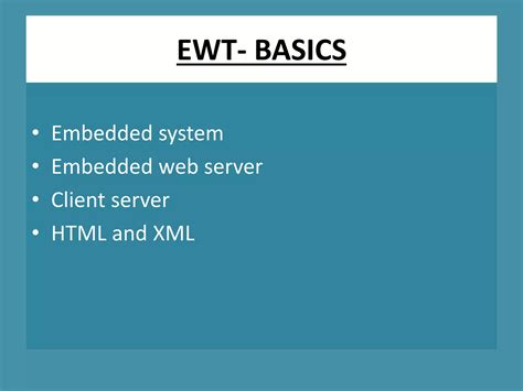 Embedded Web Technology Pptx