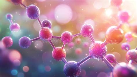 A Colorful Molecular Structure Illustration Stock Illustration Illustration Of Molecule