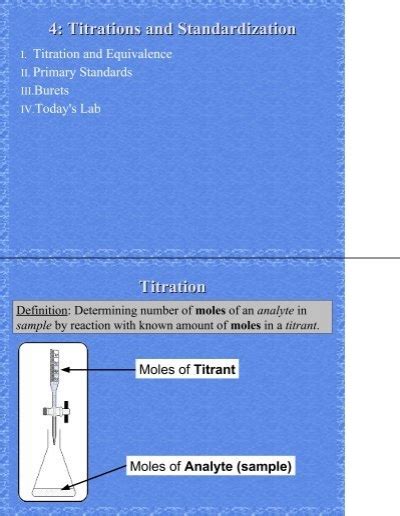 4 Titrations And Standardization Titration