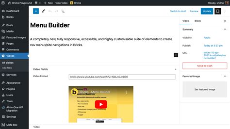 Dynamic Source For Video Element In Bricks Using Meta Box Post Field