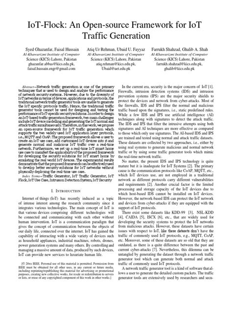 Iot Flock An Open Source Framework For Iot Traffic Pdf Internet Of