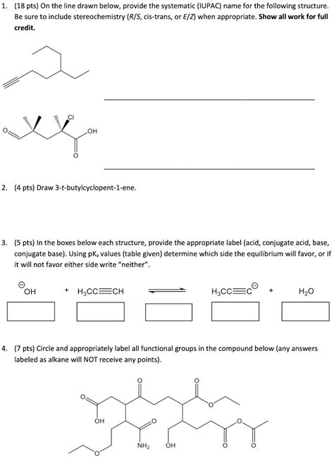 Solved 1 18 Pts On The Line Drawn Below Provide The
