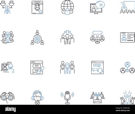 Community Development Outline Icons Collection Community Development