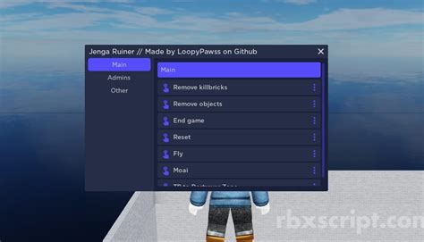 Jenga End Game Reset Fly Scripts Rbxscript