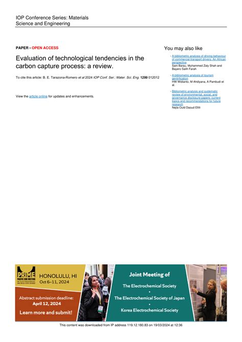 Pdf Evaluation Of Technological Tendencies In The Carbon Capture Process A Review