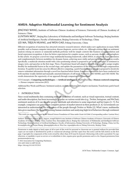 Pdf Amsa Adaptive Multimodal Learning For Sentiment Analysis
