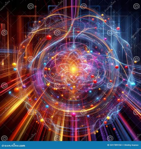 Quantum Computing Visualization An Abstract Representation Of Qu Stock Illustration