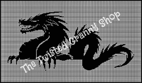 Black Dragon Basic Graph Full Color Diy Craft Supply Crochet