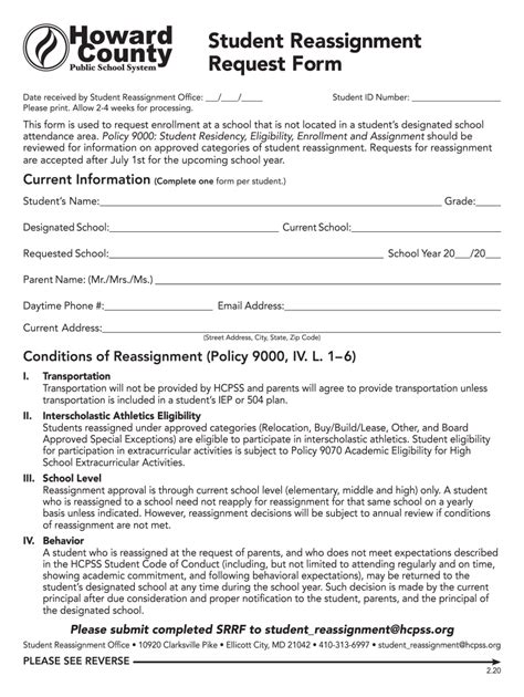 Student Reassignment Request Form Fill Out And Sign Online Dochub
