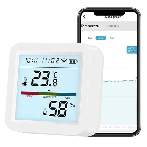 Amazon Com Dosilkc Smart WiFi Thermometer HygrometerIndoor Room Digital Temperature Humidity