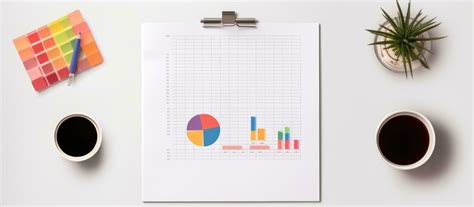 Photo Of A Clipboard With A Pie Chart And Cups Of Coffee Representing