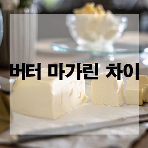 버터 마가린 차이