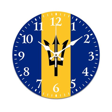 Barbados National Flag Wall Clock Modern Design Clocks Wall Hanging