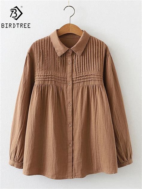 Новая весенняя женская двухслойная хлопковая белая рубашка с длинным рукавом и отложным