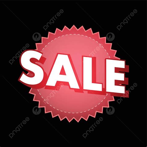 Sale Sticker In Red Color On Black Big Sticker Badge Vector Big Sticker Badge Png And Vector