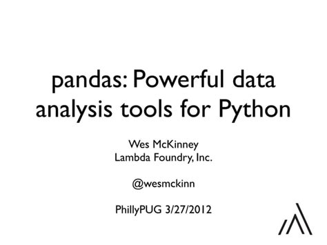 Pandas Powerful Data Analysis Tools For Python Pdf Databases Computer Software And