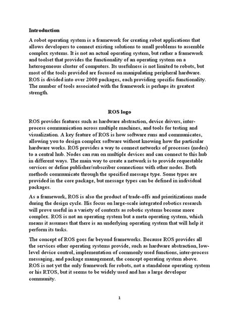 An In Depth Look At The Robot Operating System Ros Framework Its