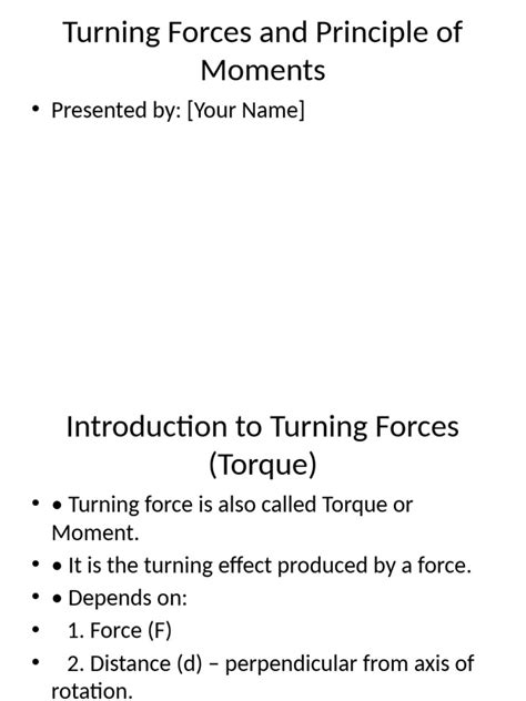 Turning Forces Presentation Pdf