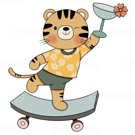 Cute Tiger Cartoon Design Character 9366880 Png