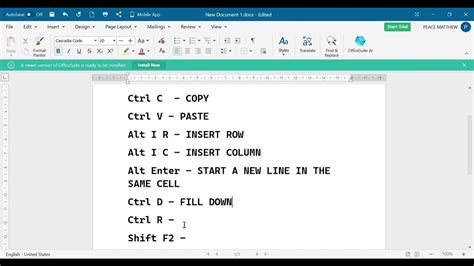 Excel Short Cuts Part 1 Youtube