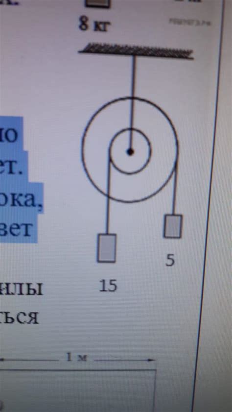 Ступенчатый блок имеет внешний шкив радиусом 24 см. к нитям, намотанным ...
