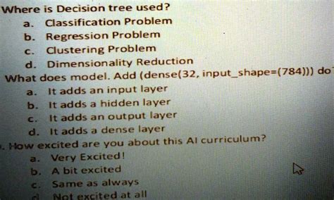 solved class 8 ai mcq questions where is decision tree used a