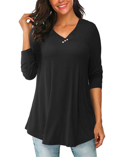 Folunsi Womens Plus Size Tops Casual Blouses Long Sleeve Flowy Tunic