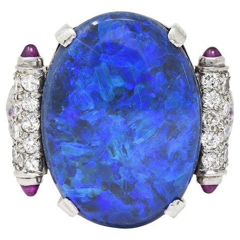 Art Deco Opal And Ruby Ring At 1stdibs Ruby And Opal Ring Opal Ruby Ring Art Deco Opal Ring