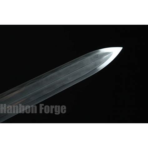 Chinese Sword Mudan Jian Hand Forged Folded Pattern Steel Clay Tempered