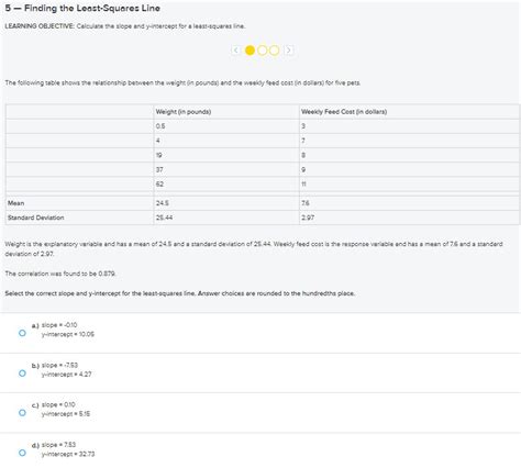 Solved Finding The Least Squares Line LEARNING Chegg