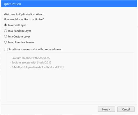Creating An Optimization Experiment — Rock Maker 318 Documentation