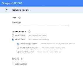 How To Create Google ReCAPTCHA API Keys CodexWorld