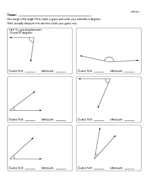 Geometry Angles Math Chapter Workbook