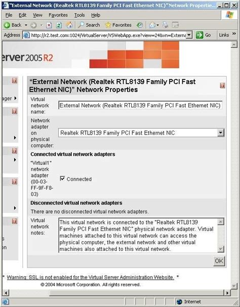 Microsoft Virtual Server 2005 R2 Screenshots Techrepublic
