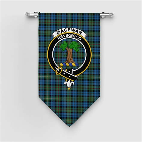 Macewan Ancient Clan Badge Tartan Gonfalon Scottish Banner
