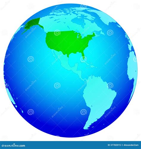 Usa On Globe Stock Vector Illustration Of America Globalization