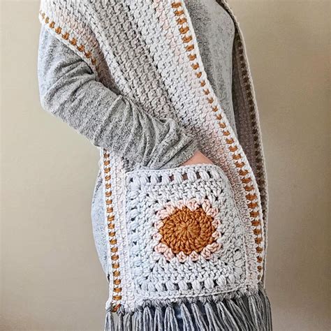 Crochet Shawl Pattern Hip Granny Pocket Shawl Womens Crochet Moss