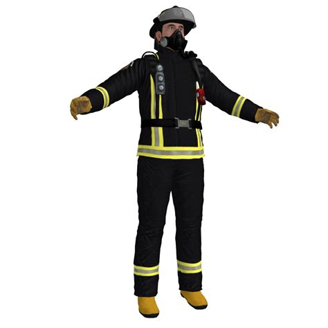 Fireman Ready 3d Model