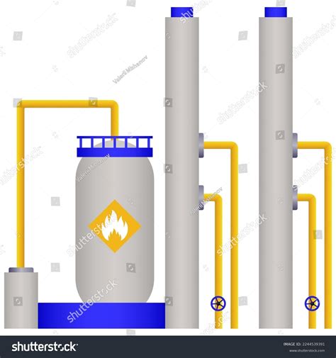 Petroleum Oil Refinery Complex Panorama Business Stock Vector Royalty