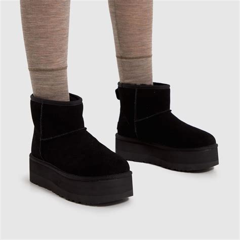 Womens Black Ugg Classic Mini Platform Boots Schuh