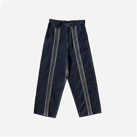 캐피탈 12온즈 야가수리 자카드 데님 포트 배기 팬츠 인디고 Kapital Kream