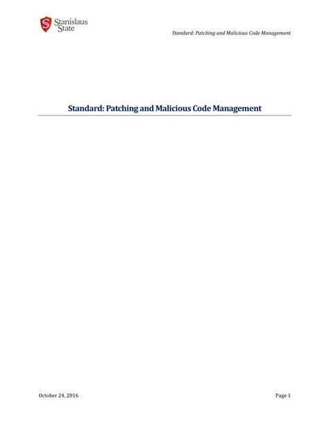 Pdf Standard Patching And Malicious Code Manag Ementstandard Patching And Malicious Code