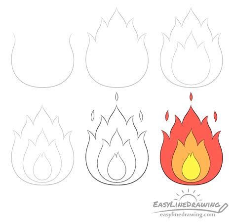 How To Draw A Flame Easy Stepbystep Drawing Lessons