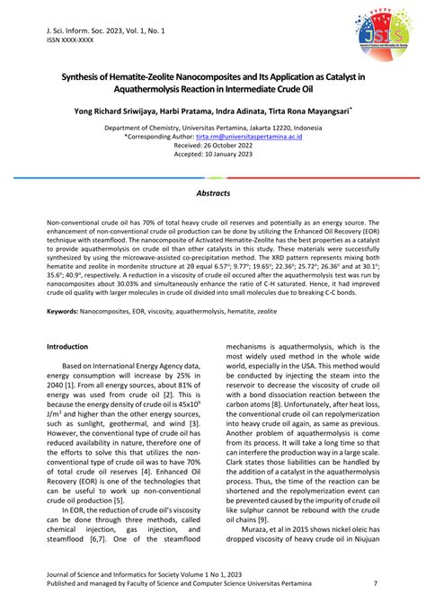 Pdf Synthesis Of Hematite Zeolite Nanocomposites And Its Application As Catalyst In