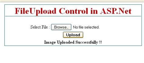 FileUpload Control In ASP Net C